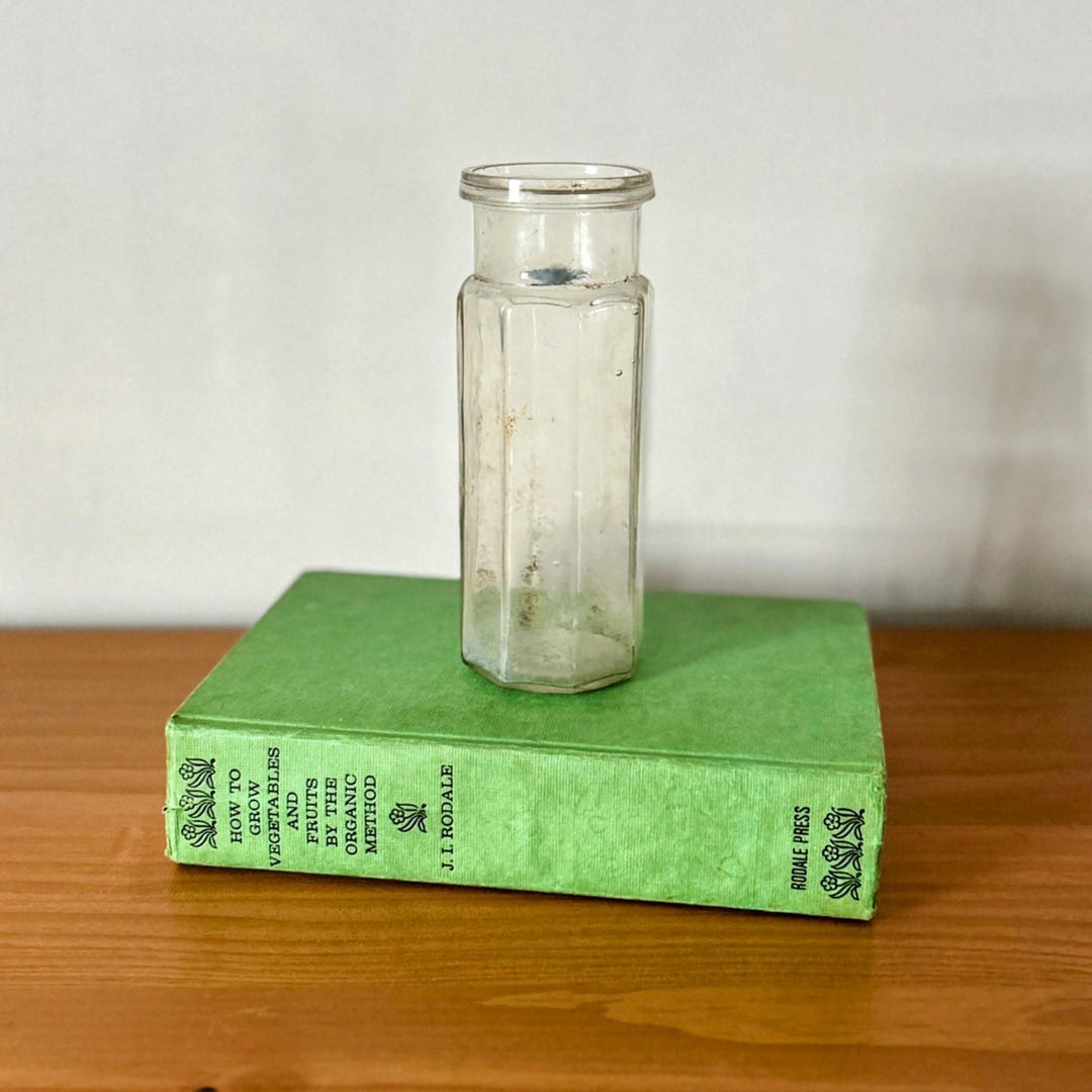 Antique Octagonal Found Glass Bottle - Etsy