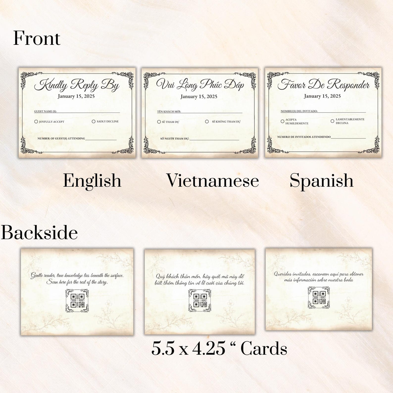 Regency-inspired Wedding Invitation Suite Multilingual Wedding Invite ...