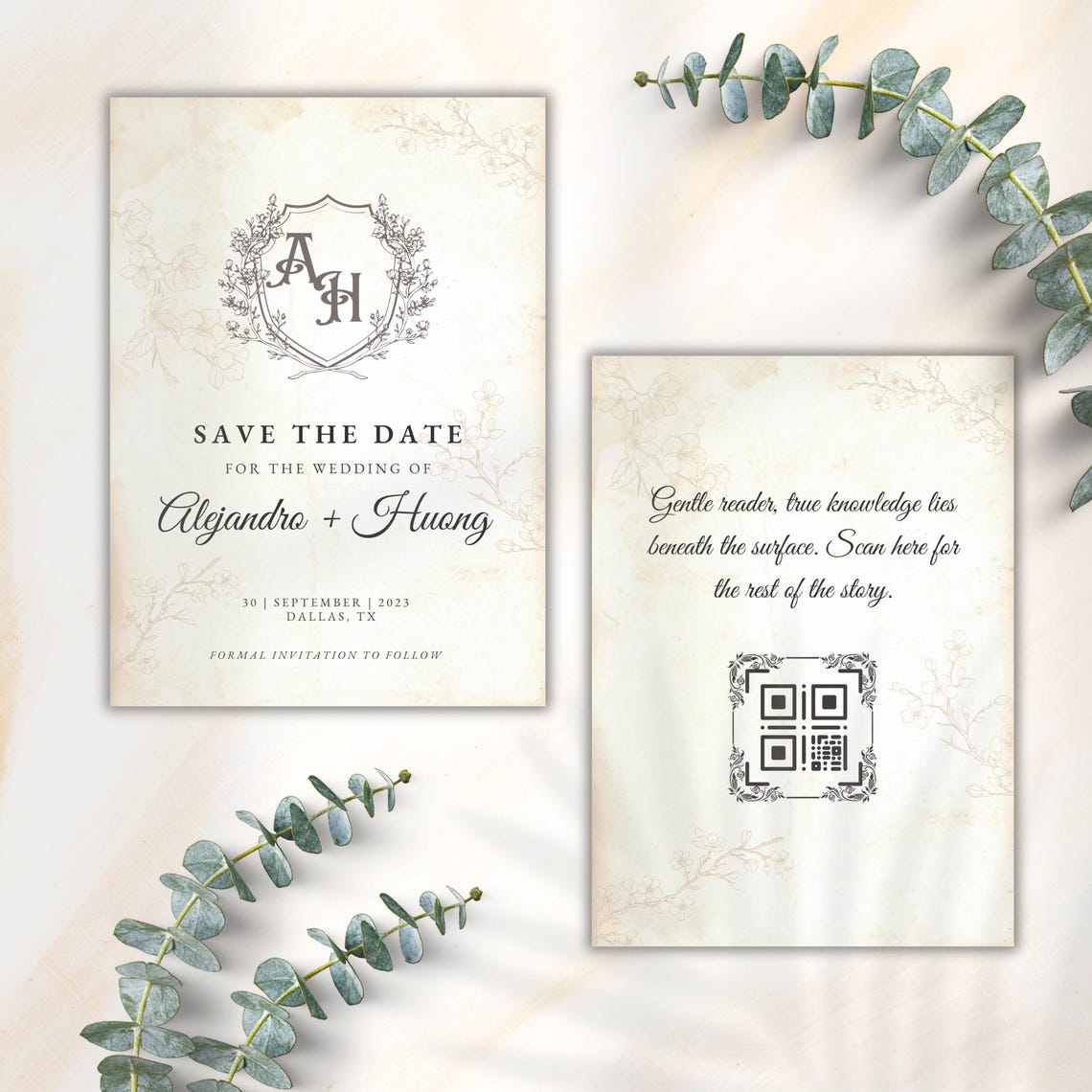 Regency-inspired Wedding Invitation Suite Multilingual Wedding Invite ...
