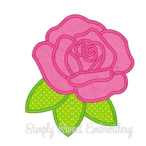 Rose Applique Design - Etsy