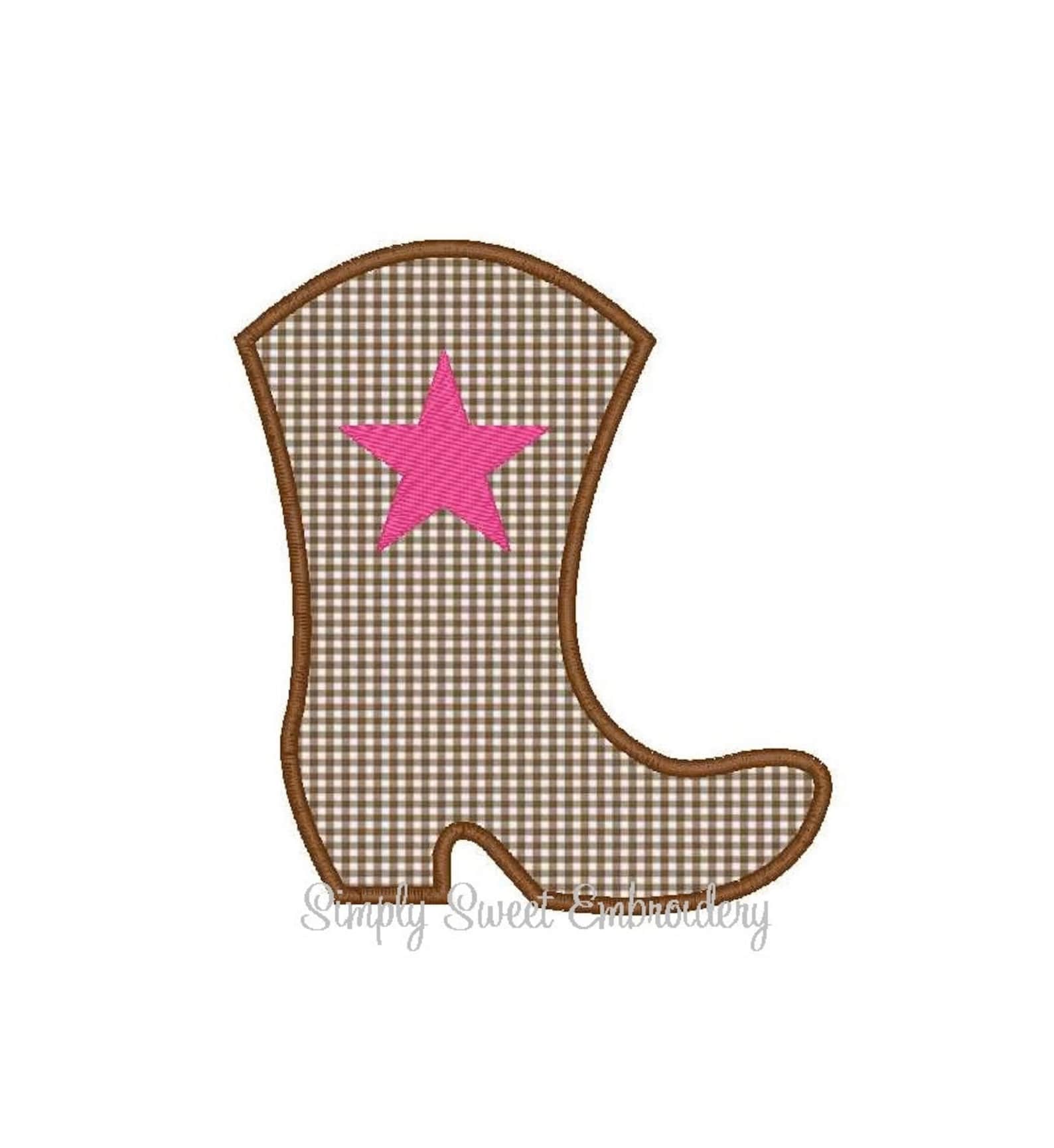 Cowboy Boot Machine Embroidery Applique Design | Etsy