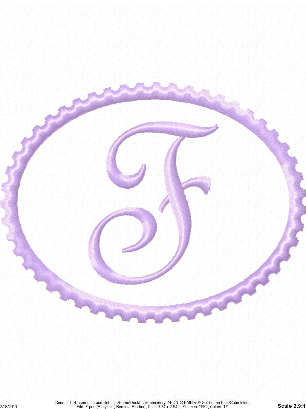 Oval Design Machine Embroidery Monogram Font Set 4x4 Hoop - Etsy