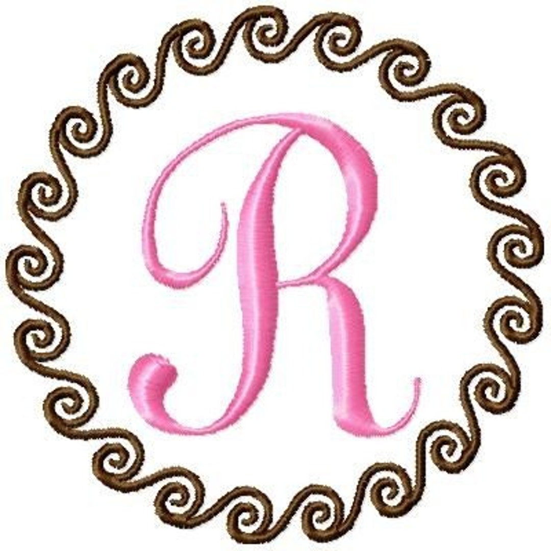 Swirl Circle Machine Embroidery Monogram Font Set 4x4 Hoop - Etsy