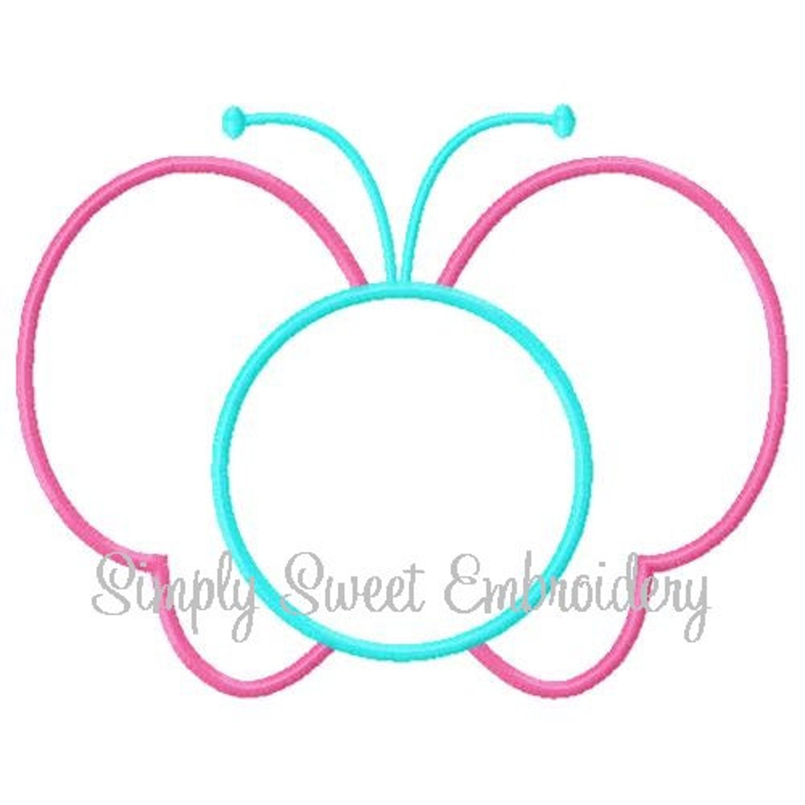 Butterfly Monogram Machine Embroidery Applique Design | Etsy