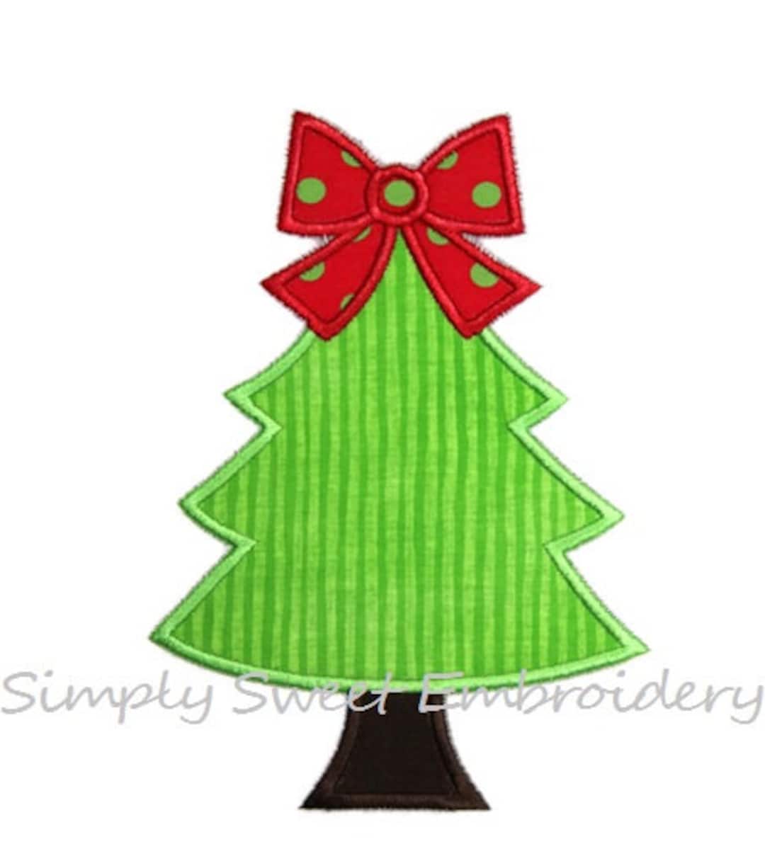 Christmas Tree Machine Embroidery Applique Design - Etsy