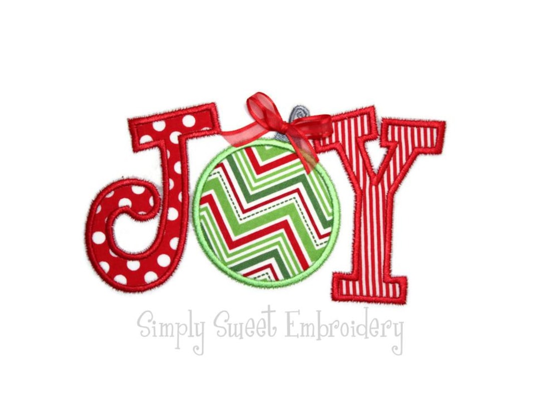 Joy Machine Embroidery Applique Design - Etsy