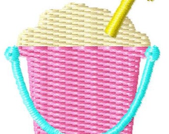 Sand Bucket Embroidery Design. Sand Pail Bucket. Beach Bucket ...