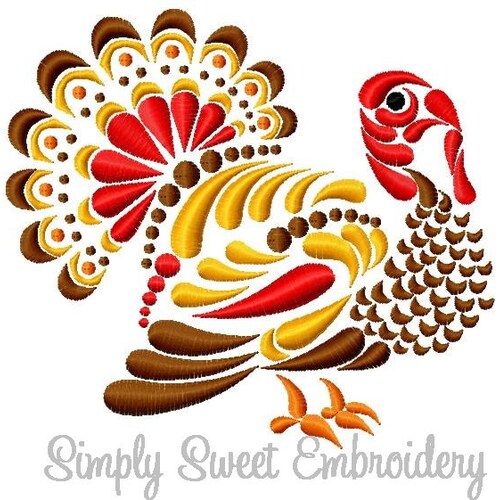 Thanksgiving Turkey 2 Machine Embroidery Monogram Design Mini - Etsy