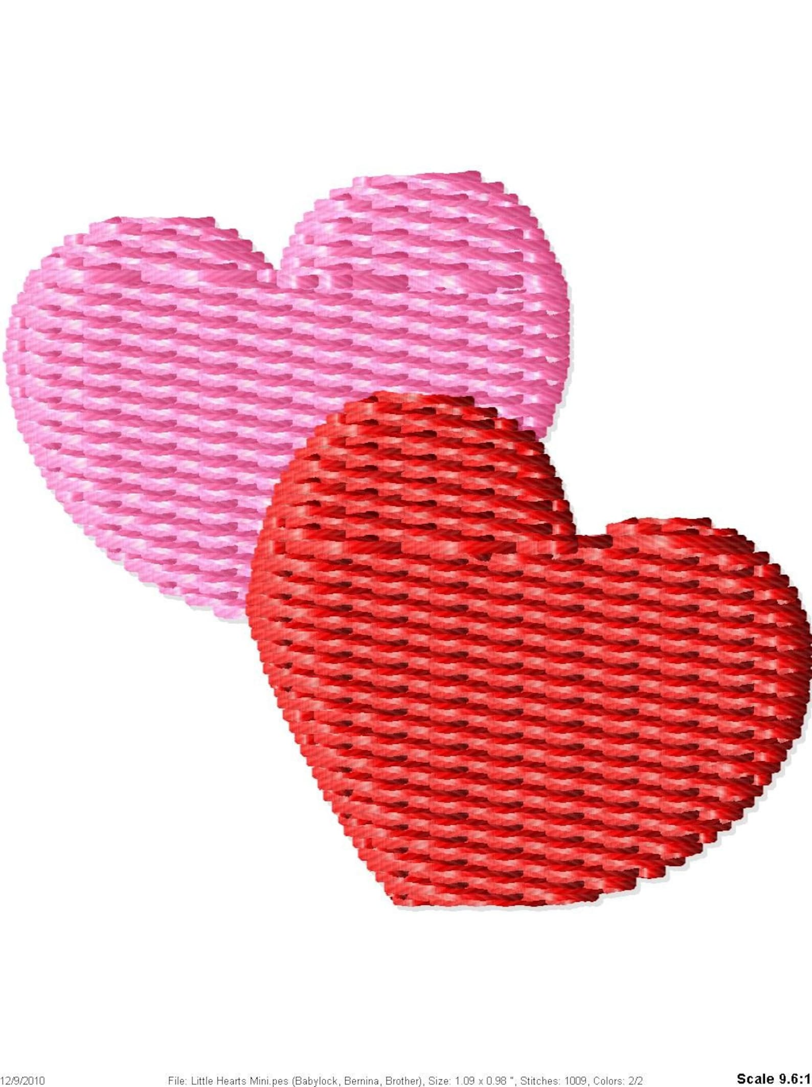 Two Little Hearts Machine Embroidery Mini Design - Etsy
