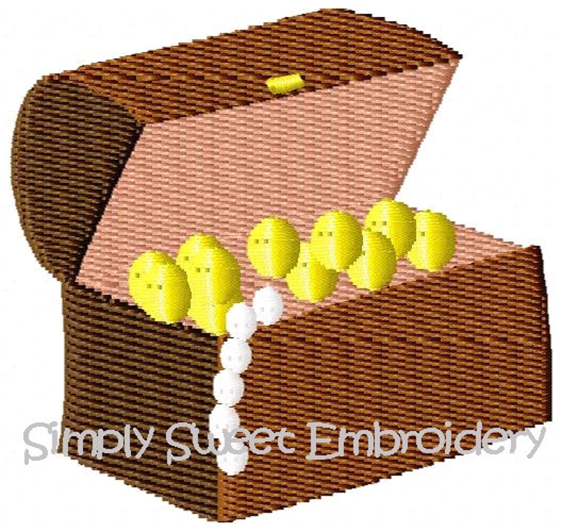 Treasure Chest Mini Machine Embroidery Design - Etsy