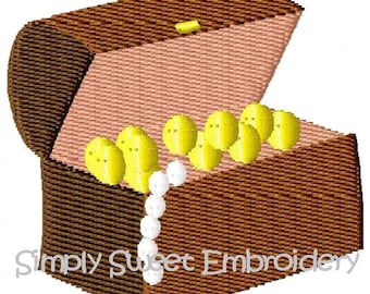 Treasure Chest Embroidery Design. Machine Embroidery Design. Treasure ...