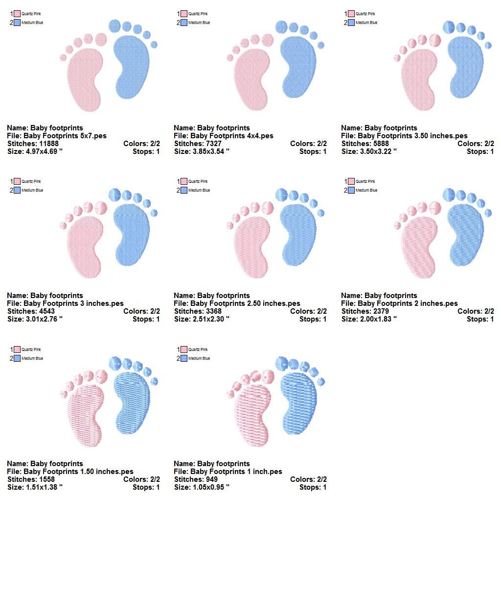 Baby Feet / Footprints Machine Embroidery Design - 8 Sizes - Etsy