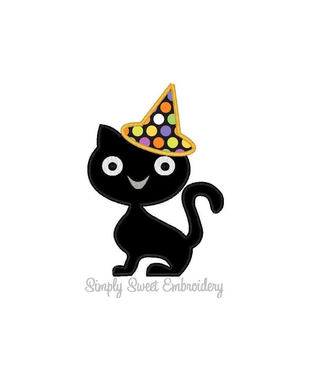Halloween Cat Machine Embroidery Applique Design - Etsy