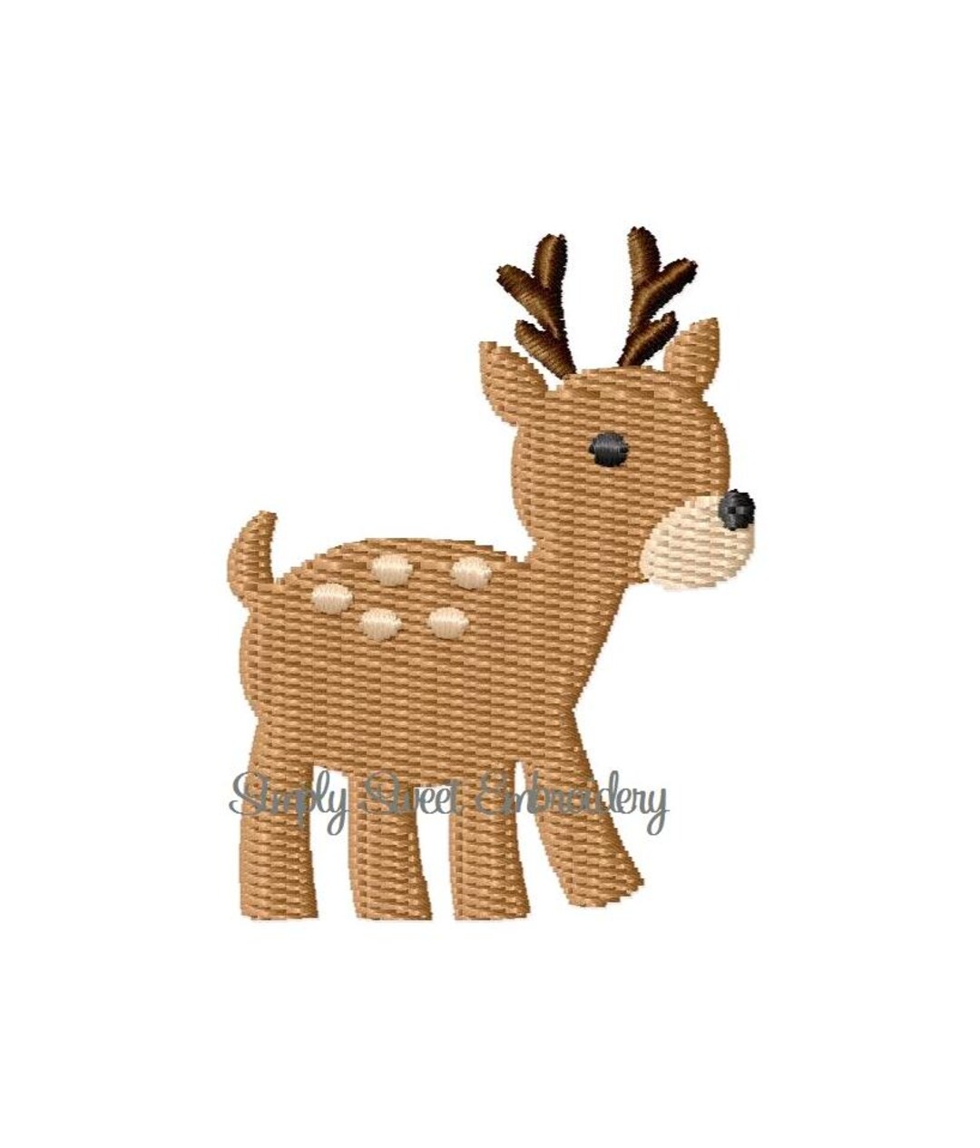 Little Deer With Antlers Mini Machine Embroidery Design - Etsy