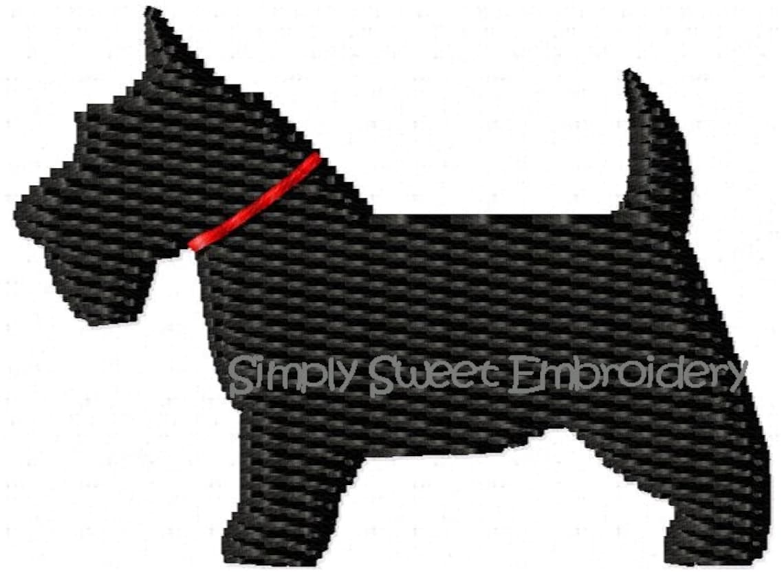 Scottie Dog Machine Embroidery Mini Design - Etsy