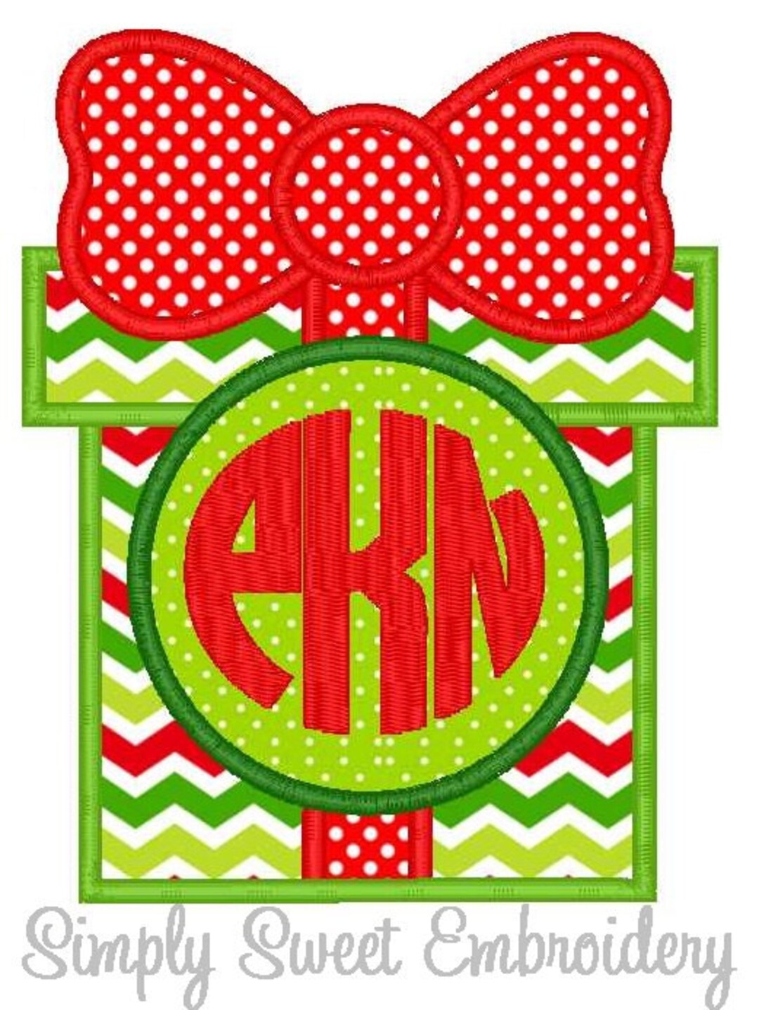 Gift Present Monogram Applique Design - Etsy