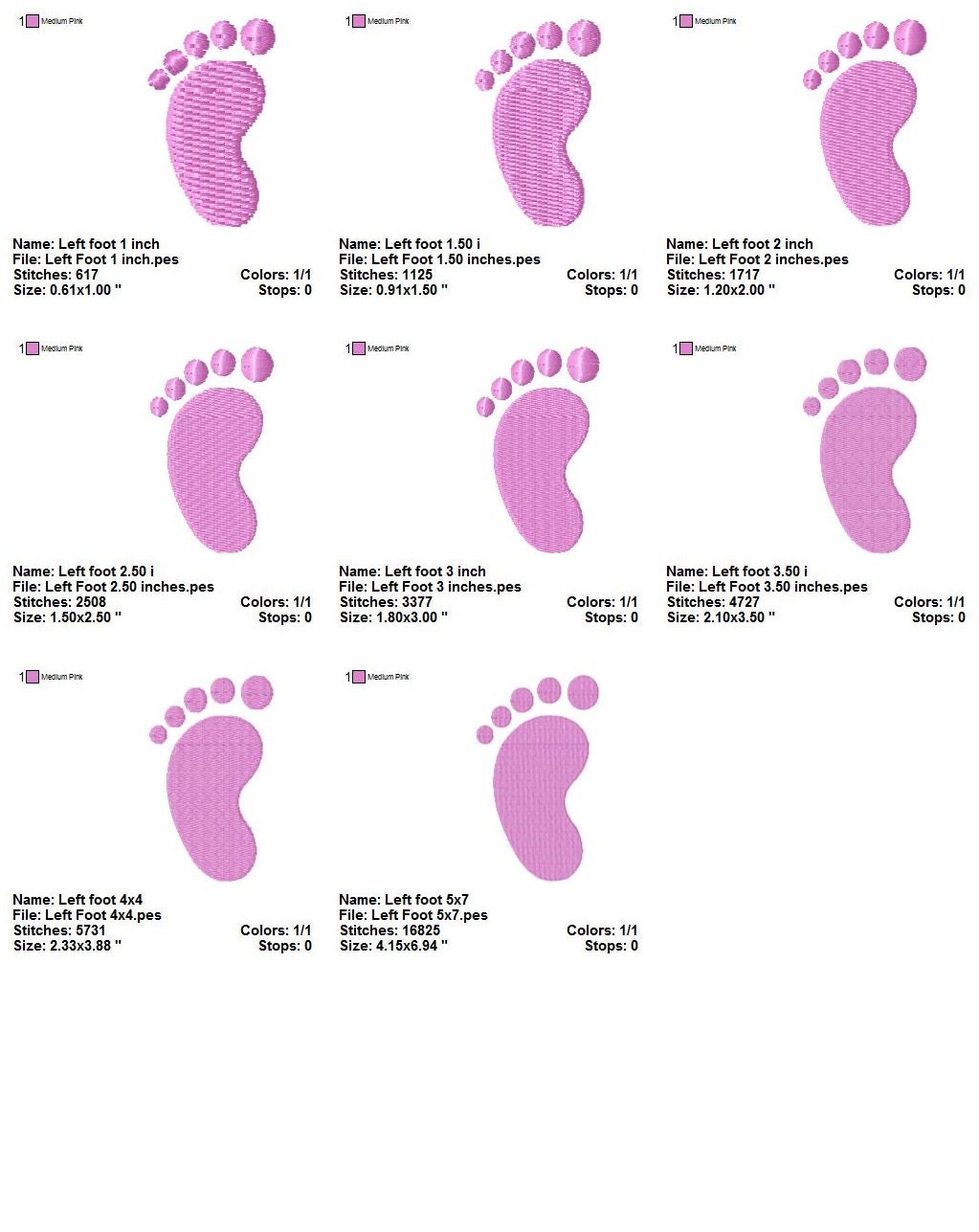 Baby Feet / Footprints Machine Embroidery Design - 8 Sizes - Etsy