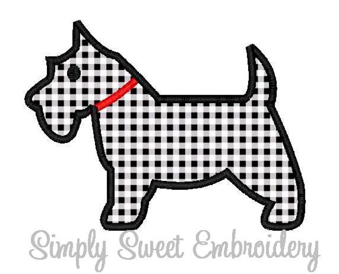 Scottie Dog Machine Embroidery Applique Design - Etsy