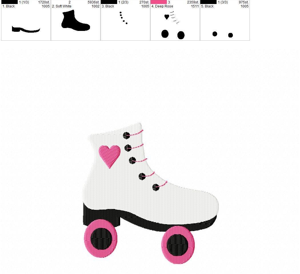 Roller Skate Mini Machine Embroidery Design - 6 Sizes - Etsy
