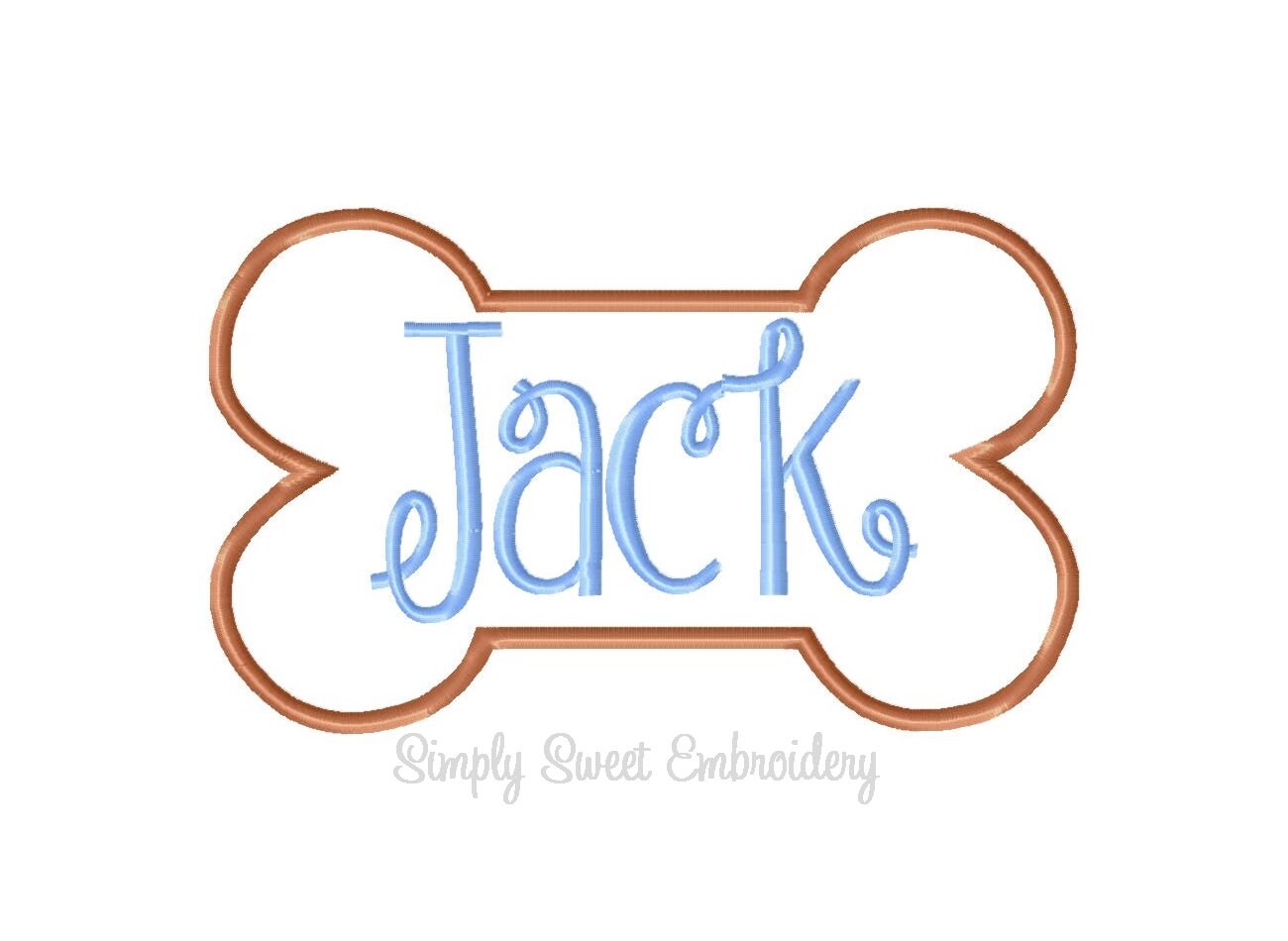 Dog Bone Machine Embroidery Applique Design 2 | Etsy