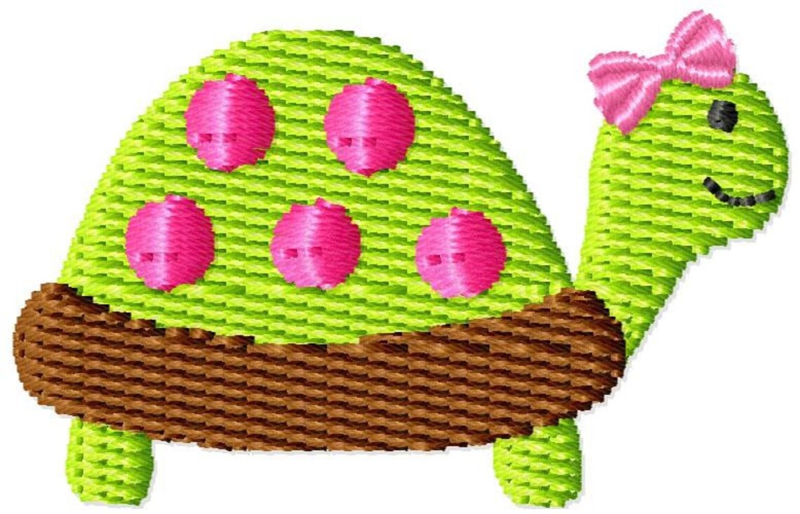 Girl Turtle Machine Embroidery Design Mini - Etsy