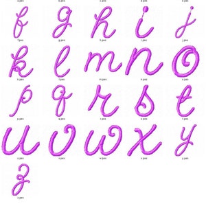 Curly Font 4 Machine Embroidery Monogram Font Design Set 3 Sizes - Etsy