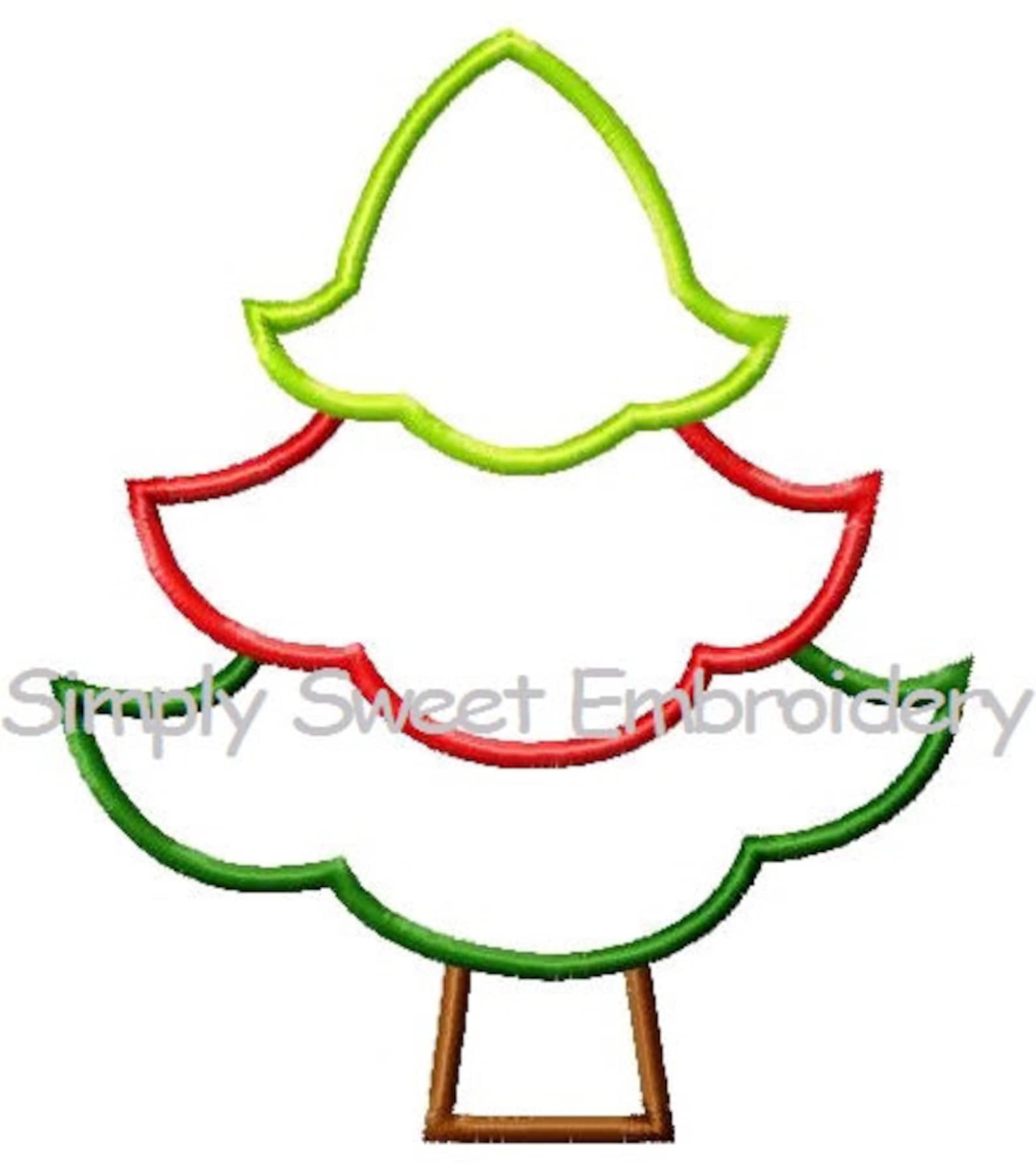 Christmas Tree 3 Machine Embroidery Applique Design - Etsy