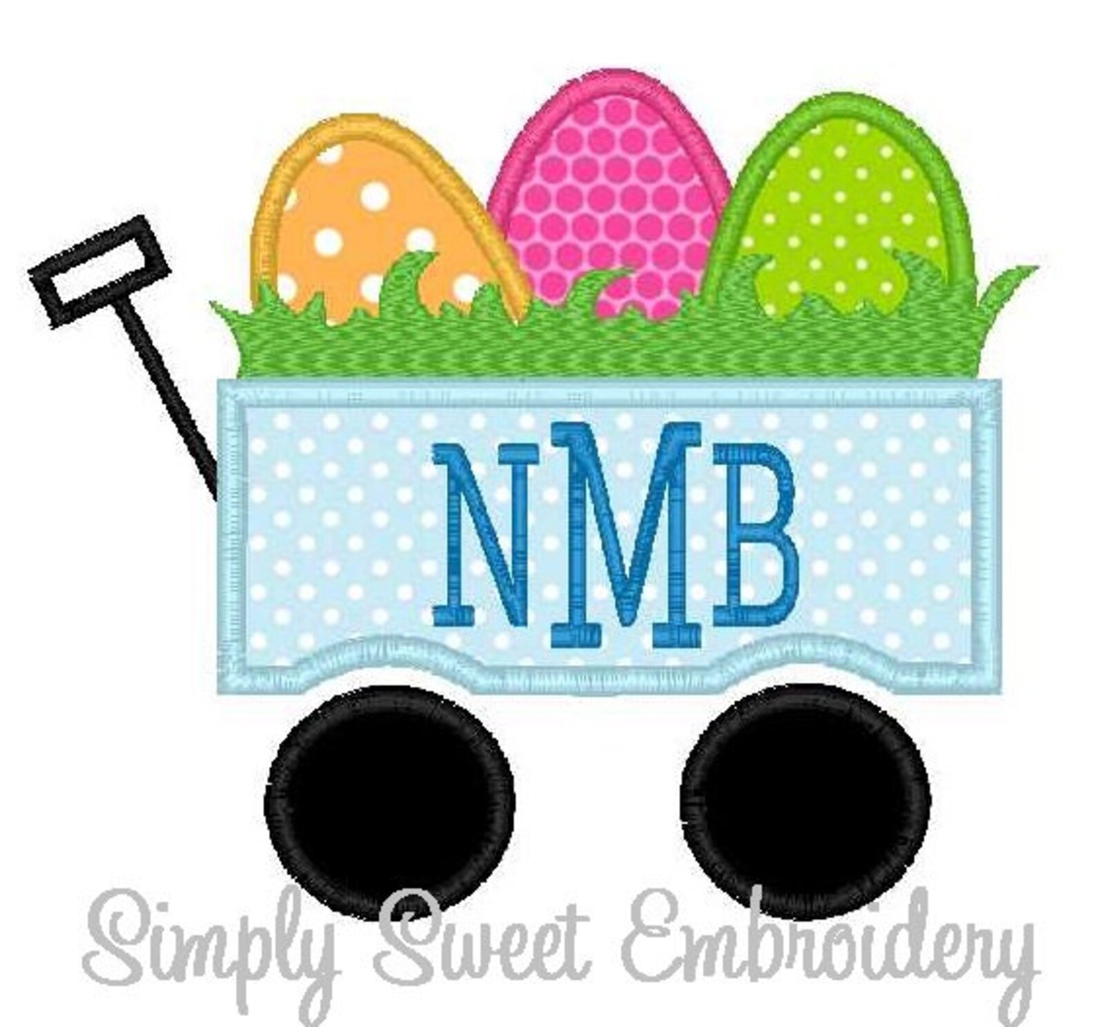 Easter Egg Wagon Applique Design | Etsy