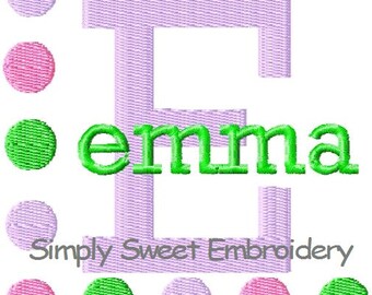 Circle Dots Machine Embroidery Monogram Font Set 4x4 Hoop | Etsy
