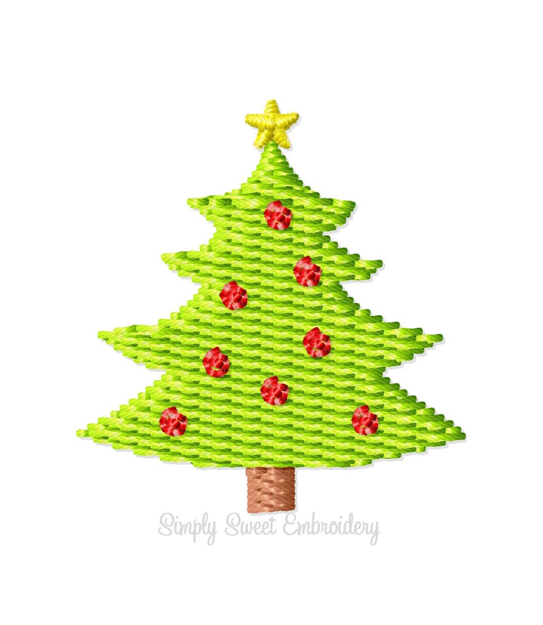Christmas Tree Machine Embroidery Mini Design - Etsy