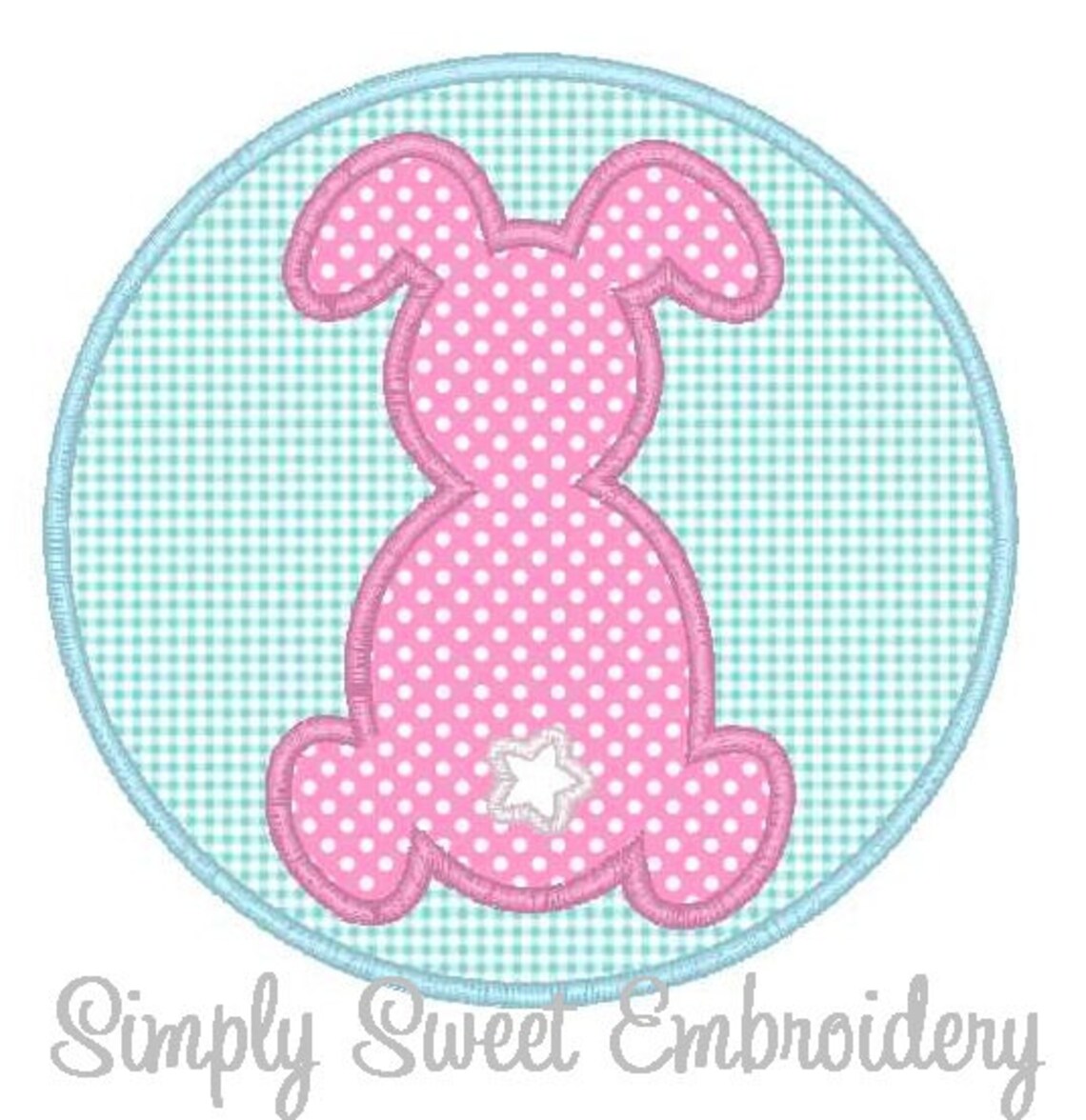 Circle Bunny Applique Design - Etsy