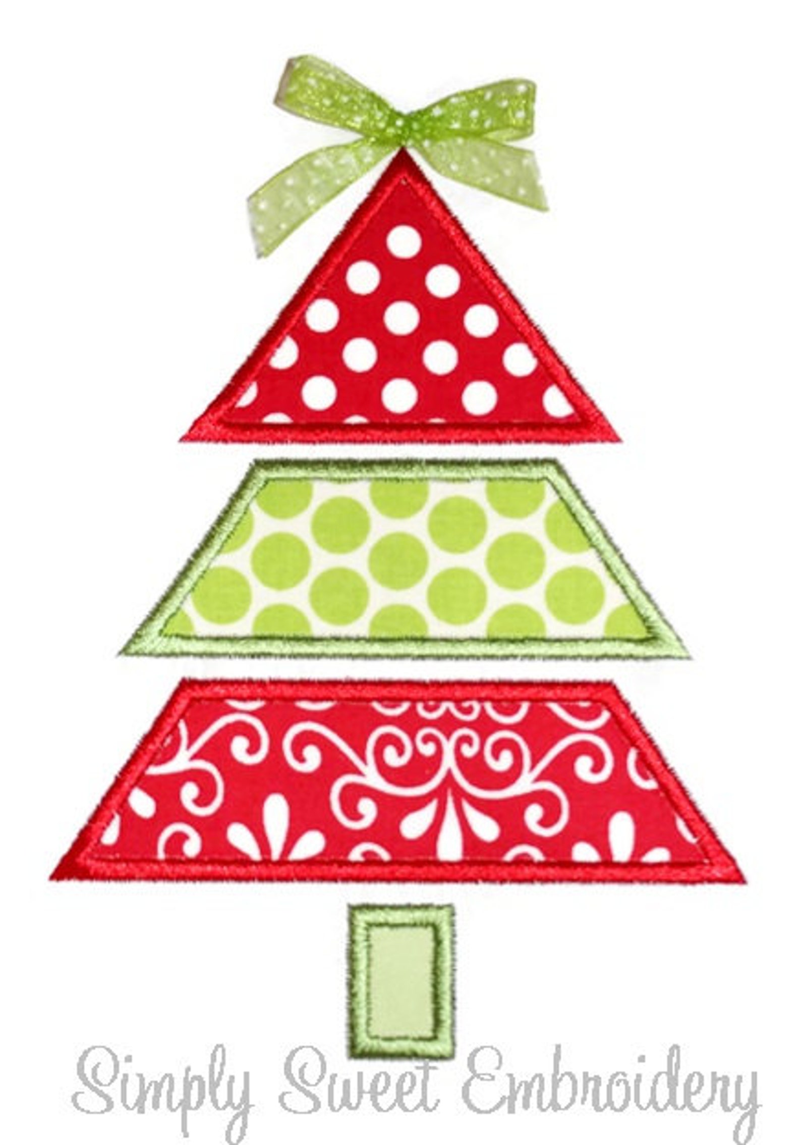 Christmas Tree Machine Embroidery Applique Design - Etsy