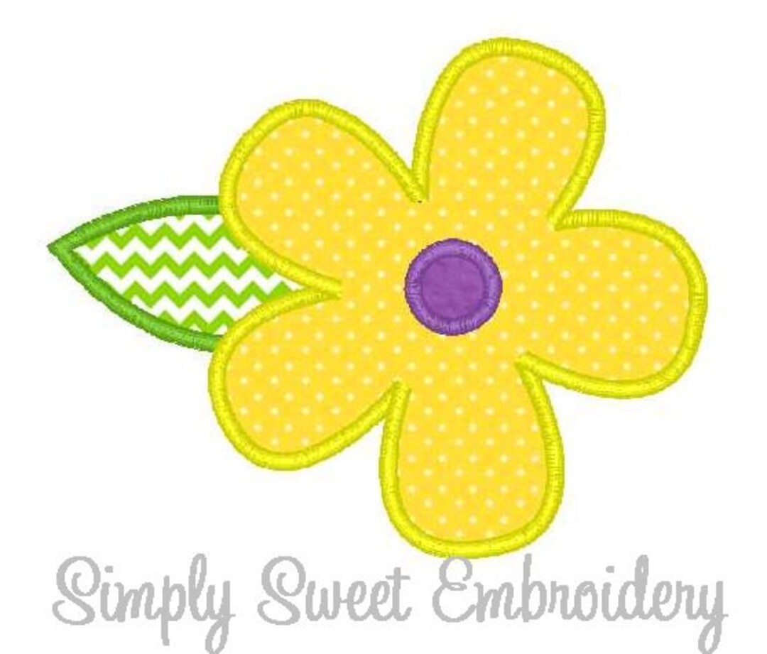 Flower Applique 2 Machine Embroidery Applique Design - Etsy