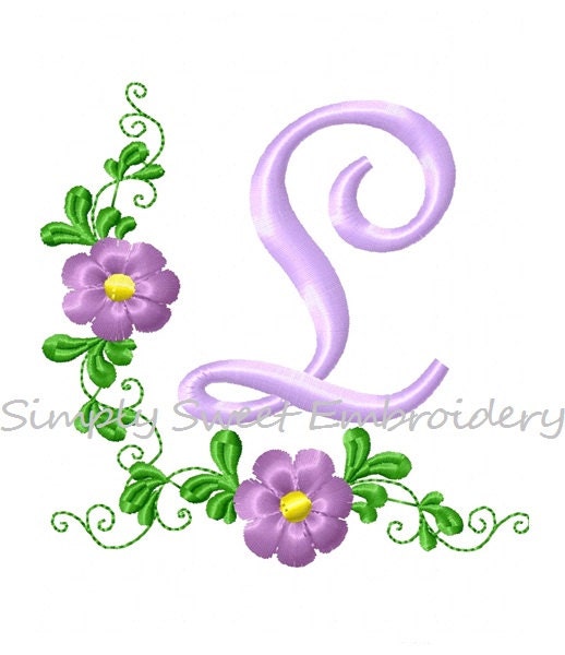 Flower Border Machine Embroidery Font Set - Etsy