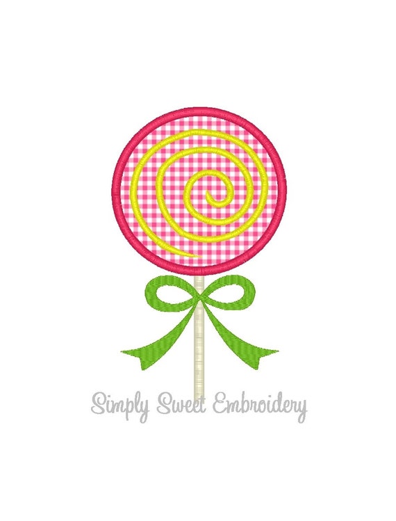 Lollipop Machine Embroidery Applique Design | Etsy