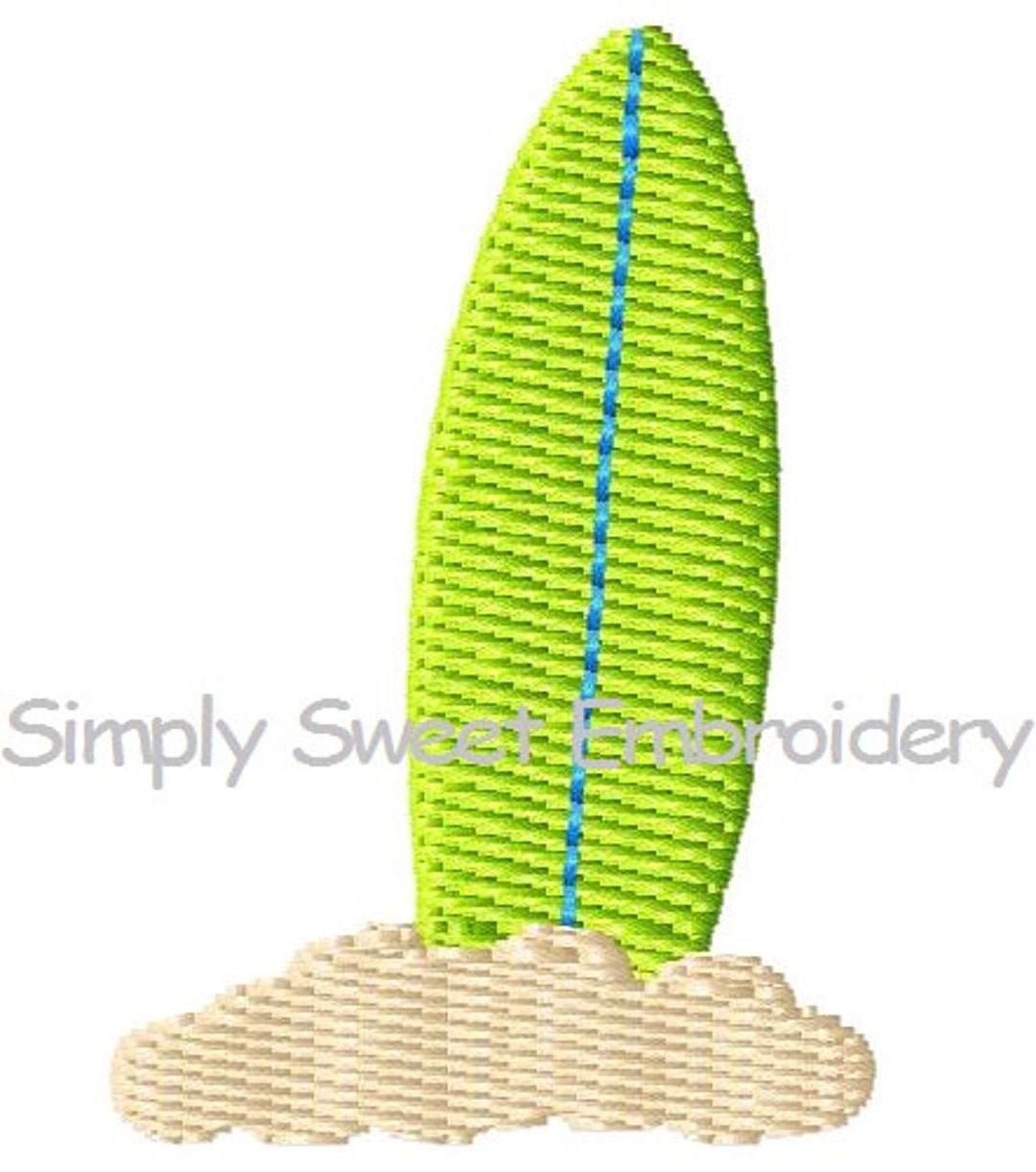 Surfboard Sand Mini Machine Embroidery Design - Etsy