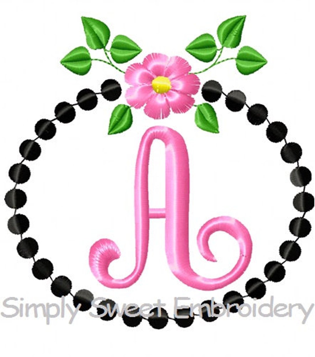 Heirloom Machine Embroidery Monogram Font Set DOTS - Etsy