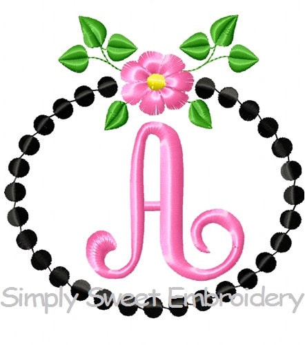 Heirloom Machine Embroidery Monogram Font Set DOTS | Etsy