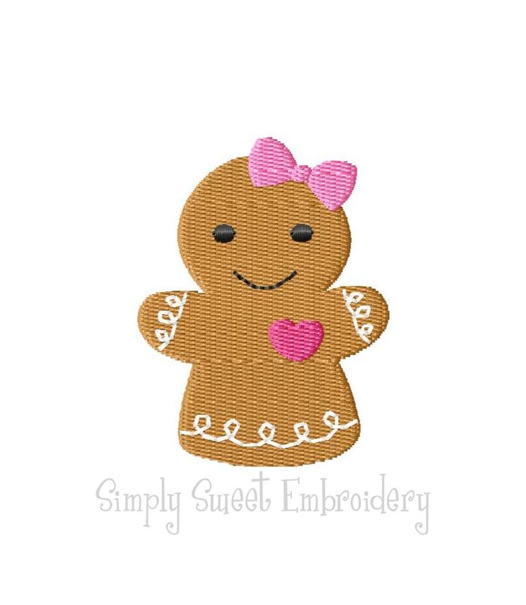 Girl Gingerbread Mini Machine Embroidery Design - Etsy