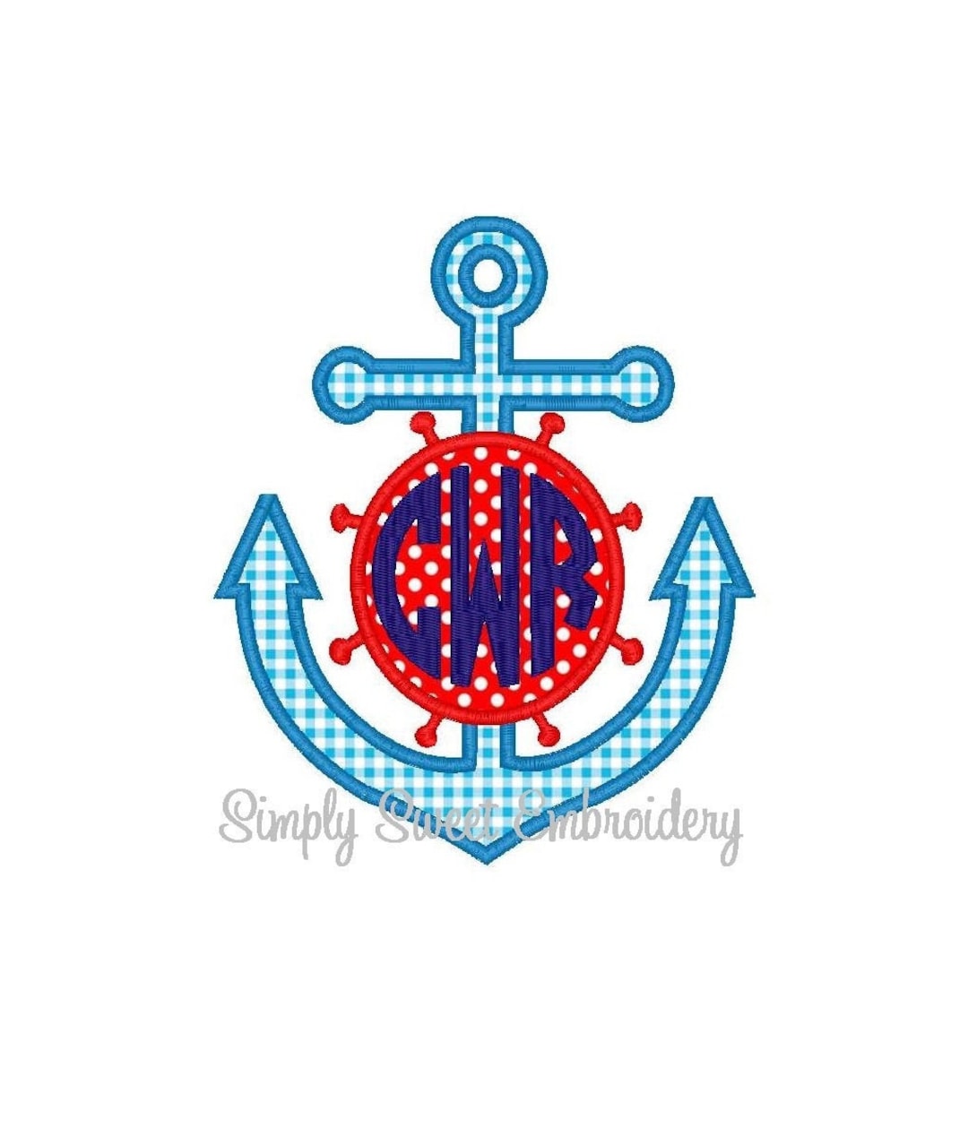 Anchor Monogram Machine Embroidery Applique Design - Etsy