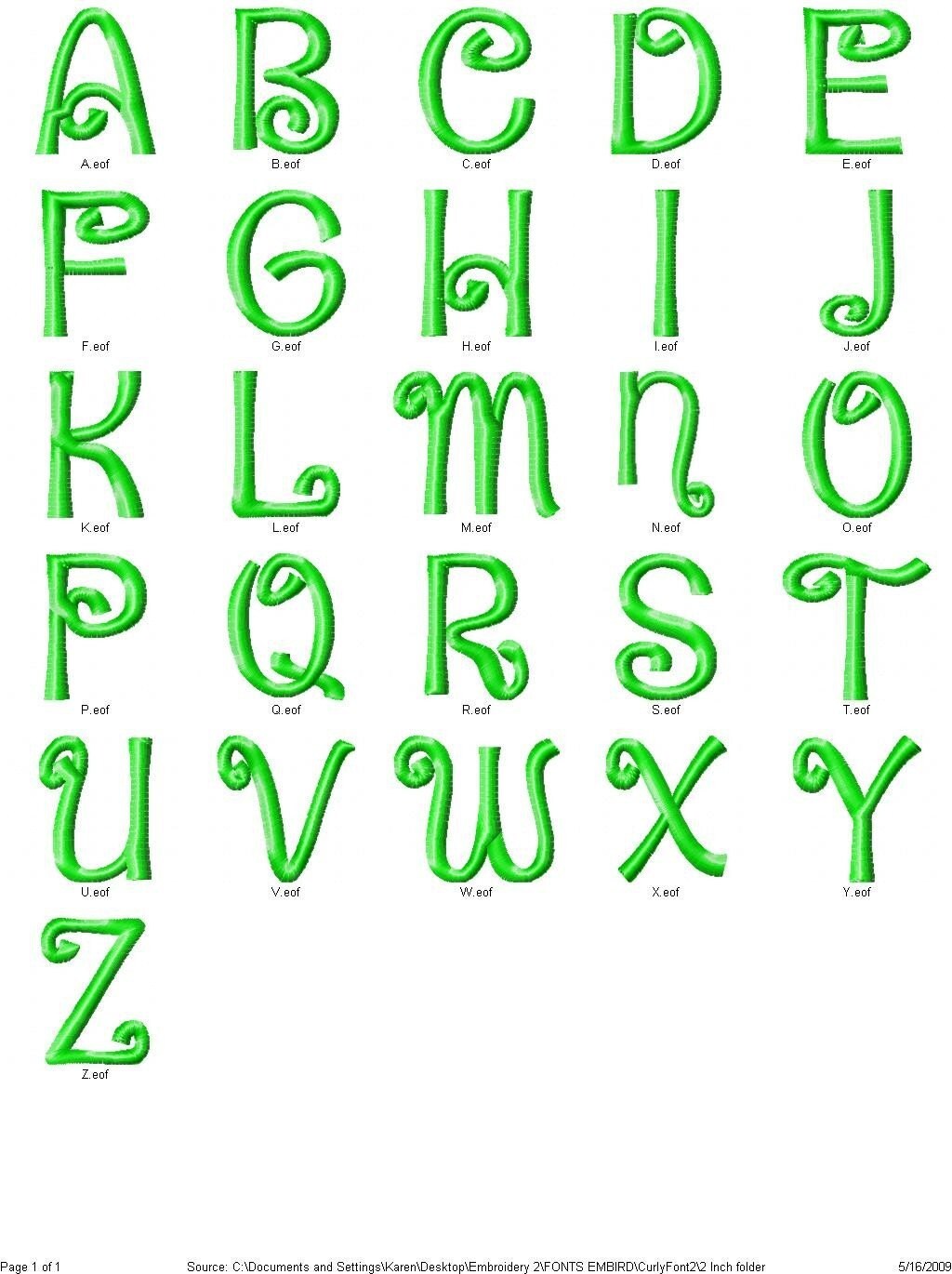 Machine Embroidery CURLY Font 2 Design Set Monogram - Etsy