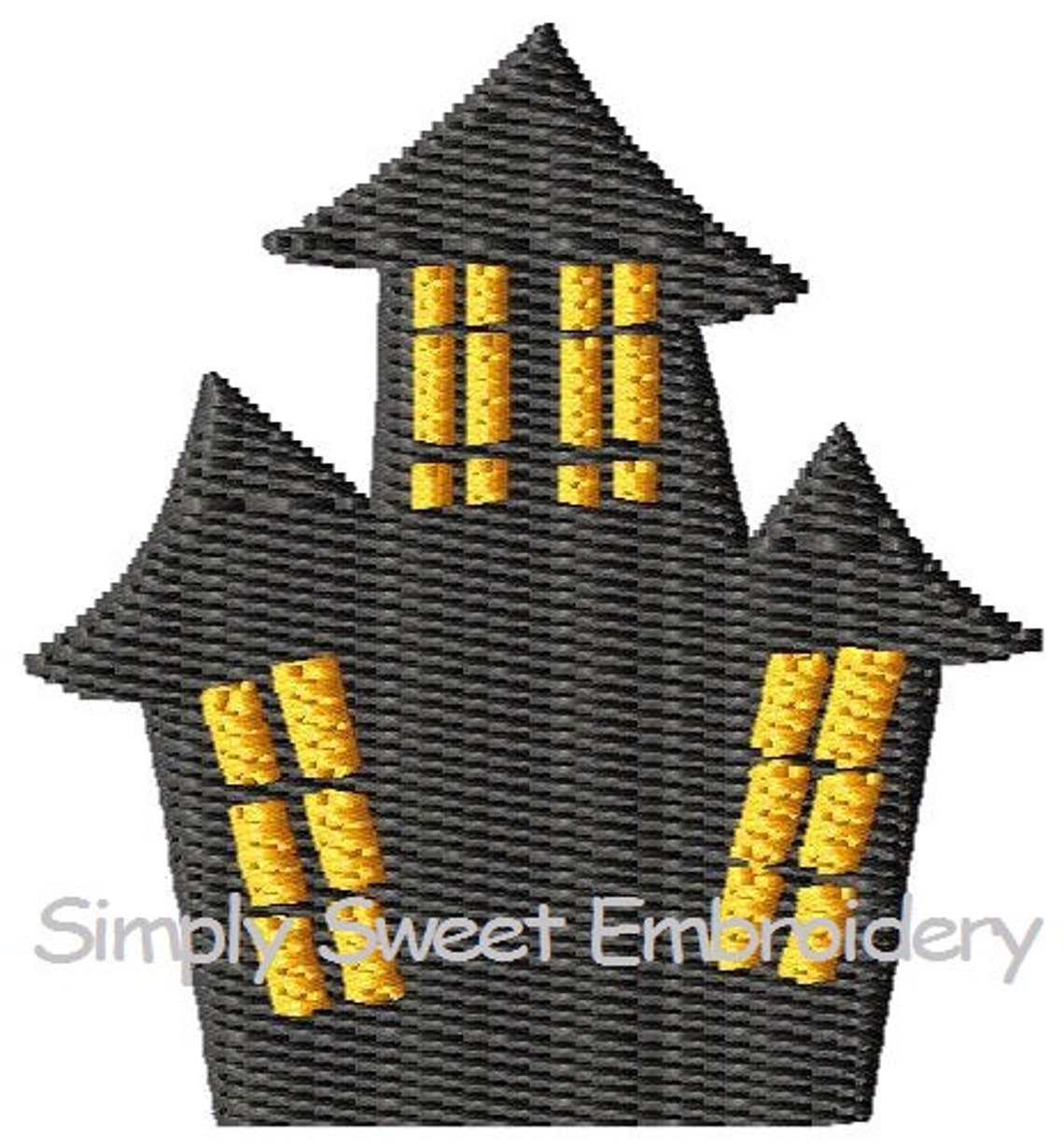 Haunted House Mini Machine Embroidery Design - Etsy