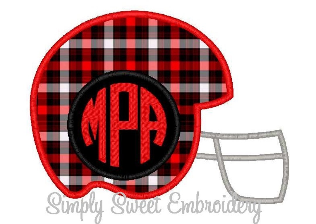 Football Helmet Monogram Machine Embroidery Applique Design - Etsy