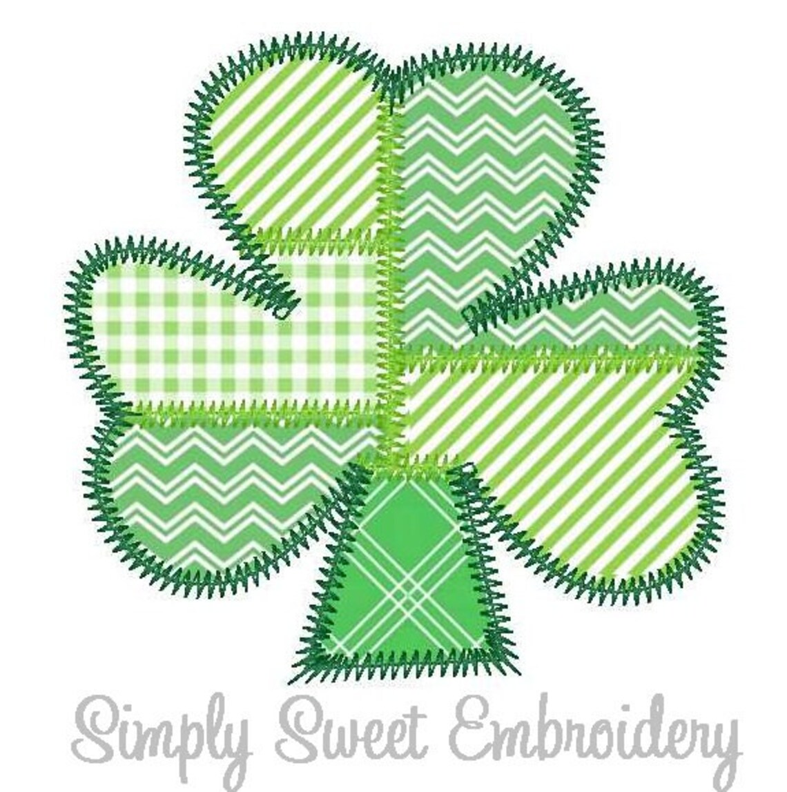 Patchwork Shamrock Machine Embroidery Applique Design - Etsy