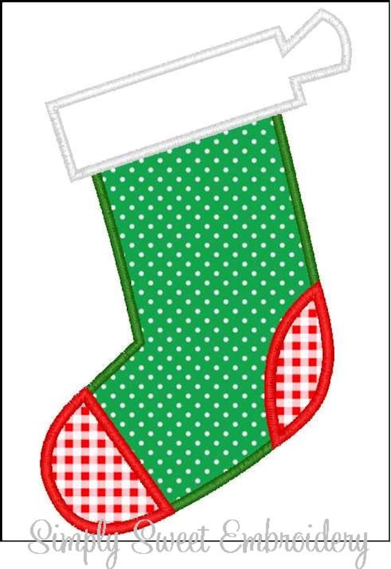 Stocking Applique Machine Embroidery Design - Etsy