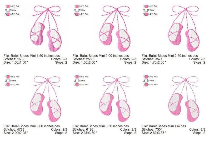 Ballet Shoes Machine Embroidery Mini Design - 6 Sizes - Etsy