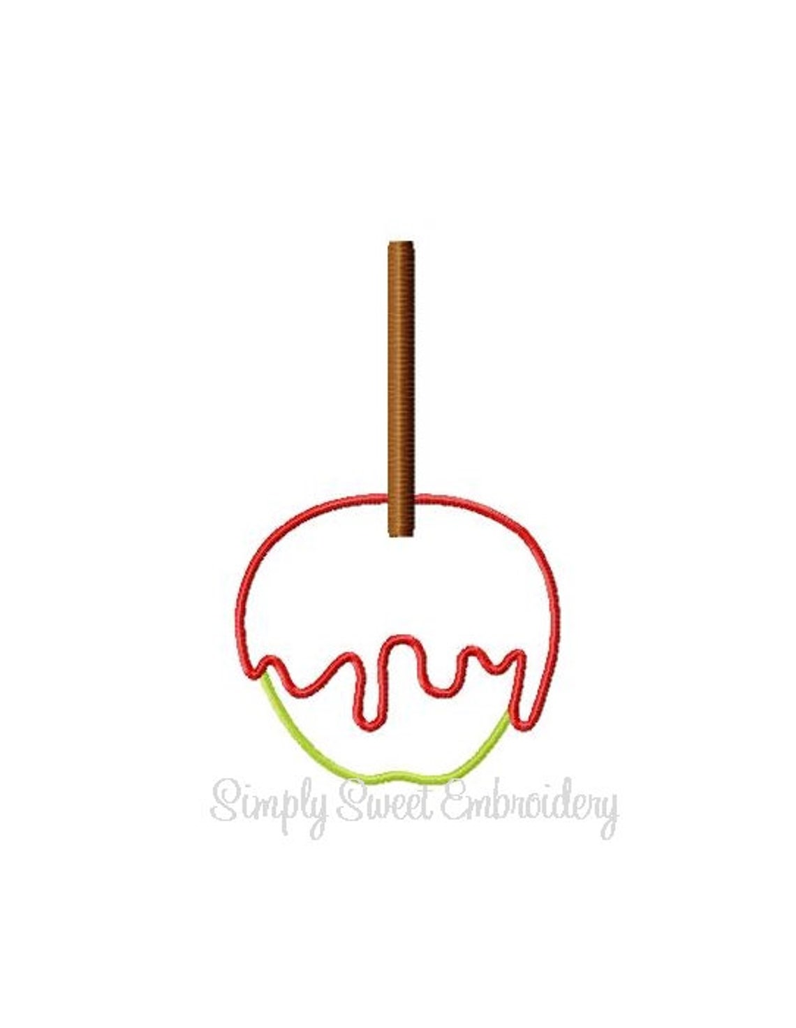 Candy Apple Machine Embroidery Applique Design | Etsy
