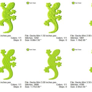 Gecko Machine Embroidery Design Mini - 6 Sizes - Etsy