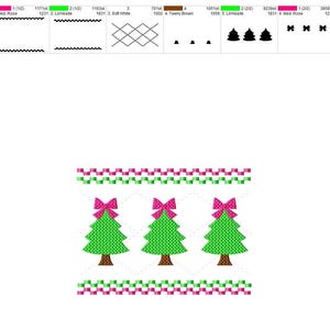 Faux Smocking Christmas Tree With Bow Machine Embroidery Design - 3 ...