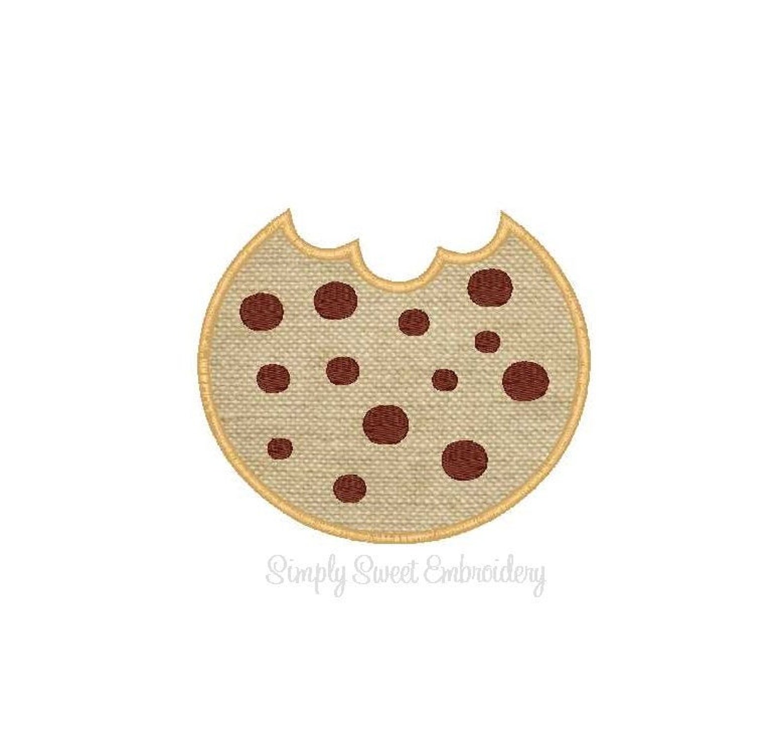Chocolate Chip Cookie Applique Machine Embroidery Design - Etsy